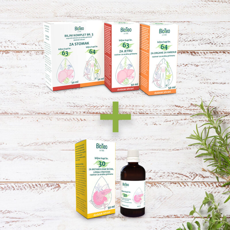 Bio-Teo Biljni komplet br.3 ZA STOMAK 2x50ml oralni rastvor